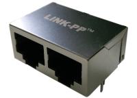 China Cross 5406443-1 Ethernet Rj45 Connectors 1X2 8/8 R/A Shielded , LPJEF102DNL for sale