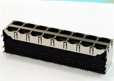 China 2-1734473-1 Equivalent Stacked 2x8 RJ45 , LPJE100-1CNL Connector 16 Ports for sale