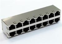 China 2-1734473-1 Equivalent Stacked 2x8 RJ45 , LPJE100-1CNL Connector 16 Ports for sale