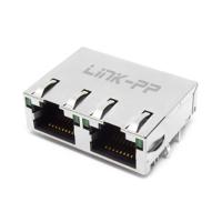 China JGL-0004NL Two Port Gigabit RJ45 Magjack Connector LPJK25003A26NL for sale