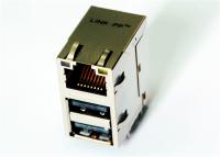 China 1840029-1 RJ45 OVER DUAL USB  Compatible Pin to Pin 10/100/1000Base Ethernet for sale