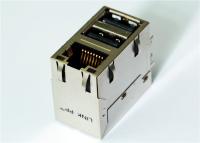 China 1840029-1 RJ45 OVER DUAL USB  Compatible Pin to Pin 10/100/1000Base Ethernet for sale