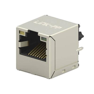 China RJ45 with Integrated Magnetics Connector 5-2301995-4 1GB LED 1X1 VERT for sale