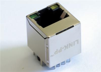 China 1.27 mm Pin Pitch Rj45 8Position Single Port Shielded , LPJE681BHNL for sale