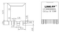 China LPJD0608BONL Cross Single Vertical RJ45 Jack 10/100/1000 RV1-1600QP1A for sale