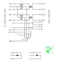 China RV1-1200G72A Vertical POE RJ45 Connector LPJD0101BENL w / Transformer for sale