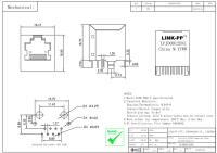 China LPJD0012DNL Vertical RJ45 Connector , Pin Compatible MJ303A-8000-21D for sale