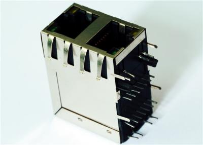 China Stacked 2x1 Rj45 Magjack With LED 0845-2G1T-S4 Modular Connectors 10/100Base-T for sale