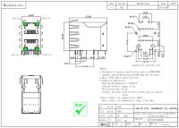 China LPJ17633AFNL Stacked Double RJ45 2x1 Port 10/100Mbps Ethernet Cross 0845-2G1T-H5 for sale