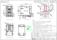 China DA1T101J1 10/100/1000 Base-T RJ45 2x1 Integrated Magnetics Connector for sale