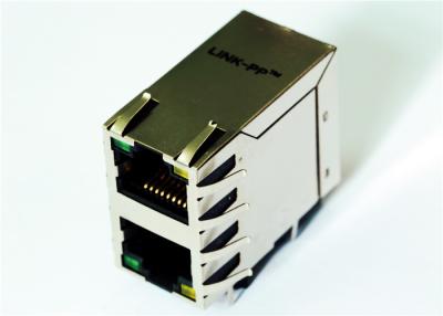 China DA1T002I3 Stacked RJ45 2x1 Integrated Magnetics 1000Base-Tx Ethernet for sale