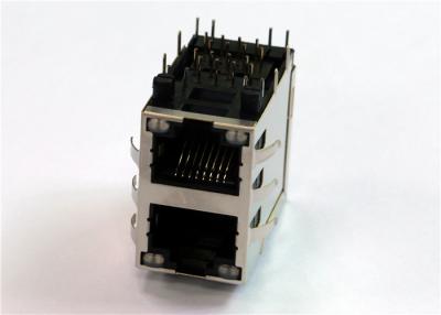 China Two Ports RJ45 Connector LED Integrated 100M Magnetics LPJ17087AENL for sale