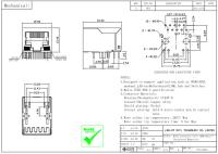 China RJLBG-014TA1 Horizental Entry R45 1000Base-T Magnetic Socket w LED for sale