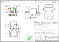China XRJH-12-01-8-8-X Modular Jack Shielded Right Angle LPJG17303AGNL 25.4mm Length for sale
