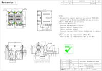 China XFVOIP5E-STKVDYG4-4 Stacked RJ45 2x2 10/100Base-T POE Magnetic Integrated for sale