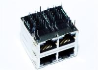 China XFVOIP5E-STKVDYG4-4 Stacked RJ45 2x2 10/100Base-T POE Magnetic Integrated for sale
