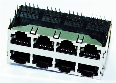 China 101240FTACOM401ZA Stacked 2x2 RJ45 1000Base-T Shield No LEDs for sale
