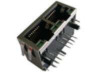 China SI-40131 SI-60082-F Ethernet Rj45 MagJack 10/100BaseT , 1X2, G/G, Tab Down for sale
