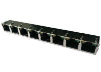 China LPJE845-3A92NLF 8Ports Modular Jacks Shielded w/LEDs Flat Pins for sale
