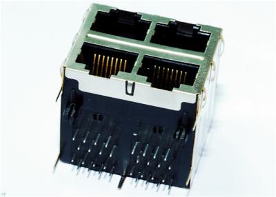 China 10118070-500A110LF Stacked RJ45 8P8C R/A SHIELDED 2x2 Port Shielded for sale