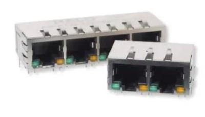 China 1x4 RJ45 Connector HFJ14-1G01ER-L12RL For Gigabit Ethernet Application for sale