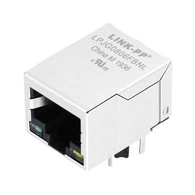 China 1000Base-T Magjack HR911130A LPJG0806FBNL Gigabit RJ45 Connector for sale