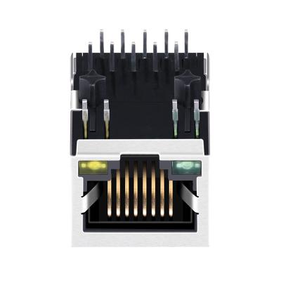 China HY911130AE 1000Base-T RJ45 Magnetic Jack with Green Yellow LED for sale