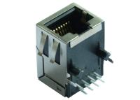 China ARJ11B-MBSBQ-A-B-EMU2 Tab Down 1 X 1 Port RJ45 Ethernet Jack With G/Y LED for sale