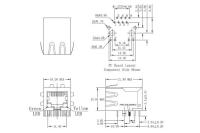 China ARJ11B-MBSAI-A-B-EMU2 Through Hole Rj45 Connector With Magnetics Jack With LED for sale