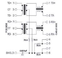 China ARJ11B-MBSAI-A-B-EMU2 Through Hole Rj45 Connector With Magnetics Jack With LED for sale