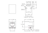 China ARJ11D-MDSD-A-B-ELT2 10/100M Rj45 Connector with integrated with Single Port Top Entry for sale