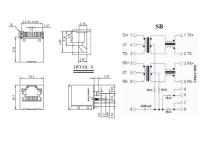 China ARJ11G-MBSB-MU2 Vertical RJ45 Modular Jacks ,  RJ45 PCB Connector Networking for sale