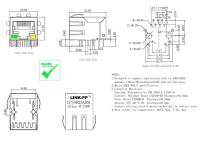 China LMJTAB881443M-L / LMJTAB881543M-L Magnetic RJ45 Modular Jack , RJ45 With LEDs for sale