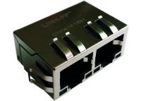 China Dual Port POE RJ45 Connector Magjack 10/100Base-T x2 Shielded With LED for sale