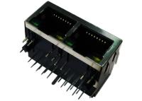 China Dual Port POE RJ45 Connector Magjack 10/100Base-T x2 Shielded With LED for sale
