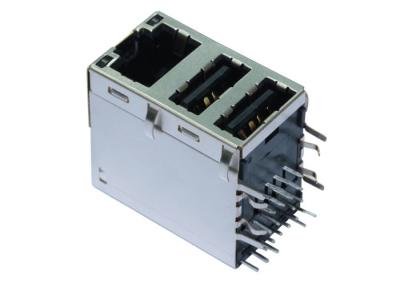 China HR851120A Dual USB RJ45 Connectors LPJU6650BONL 10 / 100 / 1000Mbps Magnetic for sale