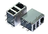 China RU2-1150HU13 RJ45 USB Connector LPJU4281A64NL With 10/100Mbps Magnetic for sale