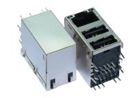 China RU2-1150HU13 RJ45 USB Connector LPJU4281A64NL With 10/100Mbps Magnetic for sale