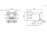 China RTA-164AGC1A Single Port Integrated RJ45 Magjack LPJG17370-1AONL for sale
