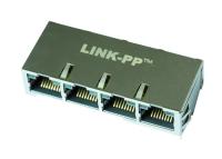 China 5406552-1 / 406552-1 Quad Port Rj45 8P8C LPJE401-1AGNL Lan Jack Shield W/LED for sale