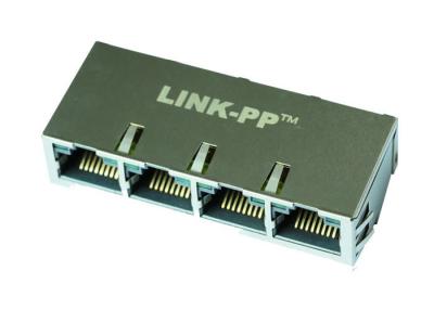 China 5406552-1 / 406552-1 Quad Port Rj45 8P8C LPJE401-1AGNL Lan Jack Shield W/LED for sale