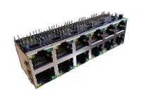 China RM7-ZZ-0002 2X6 Multi-port RJ45 1000Base-T Connectors LPJG67537A47NL W / LED for sale