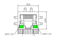 China MIC24012-5117T-LF3 Ethernet RJ45 Modular Jack LPJ4012GFNL 10/100M Connector for sale