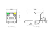 China MIC24313-0101-LF3 RJ45 Modular Connectors LPJ1014BHNL With Integrated Magnetics for sale