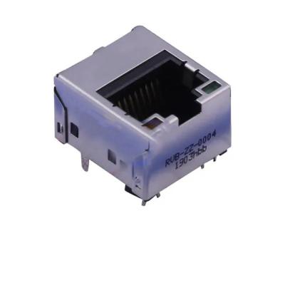 China Shielded 1X1 Vertical RJ45 Connector With LED RVB-ZZ-0004 for sale