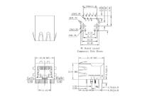 China ARJP11B-MASA-B-A-EMU2 10/100 Base-TX RJ45 Modular Electrical Connectors for sale