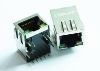 China ARJ11E-MBSD-A-B-GM2 Gigabit 10Pin Magnetic RJ45 Jack Single Port With Tab Down for sale