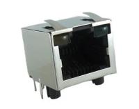 China Tab Up 8P8C Modular Jack RJHSEL38H 1x1 Shielded With LEDs for sale