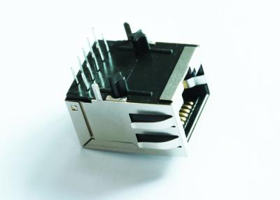 China Cross ARJ11B-MASBB-LU2 1500Vrms Isolation RJ45 Modular Jack Tab Down for sale