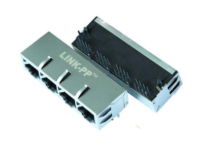 China Equivalent to ARJ14A-MFSB-MU2 4 Port 100 BASE-T Rj-45 Latch Down without LEDs for sale